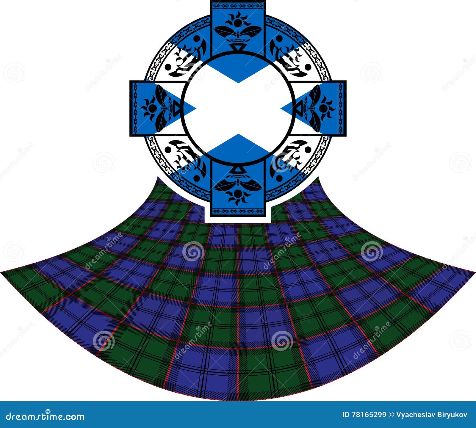 Flag of Scotland in Celtic Ring Stock Illustration - Illustration of ...
