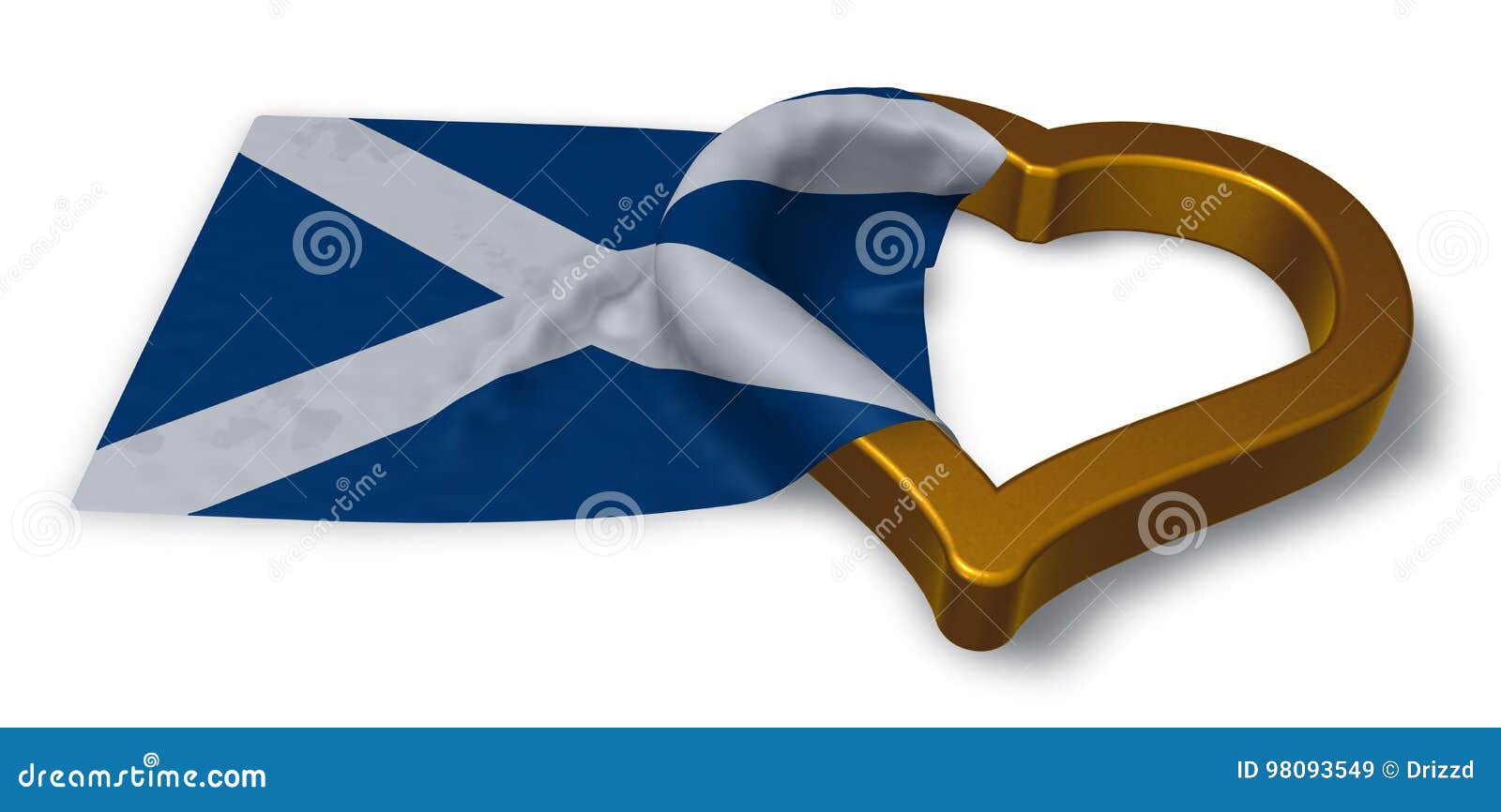 Flag of Scotland and Heart Symbol Stock Illustration - Illustration of ...