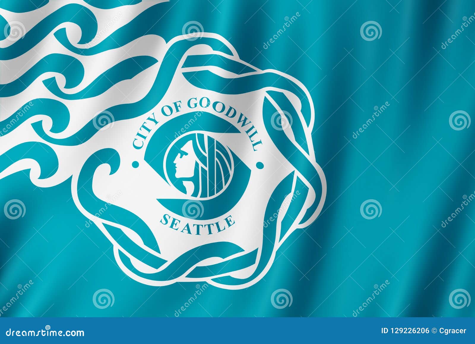 Flag of Seattle City, Washington US Stock Illustration - Illustration ...