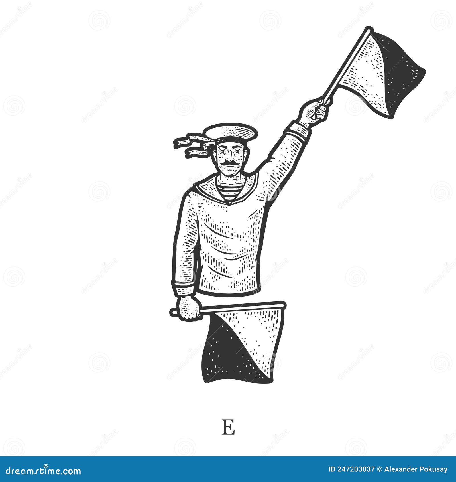Flag Semaphore Letter E Sketch Vector Illustration Stock Vector ... Flag Semaphore Letter E Sketch Vector Illustration Stock Vector ...