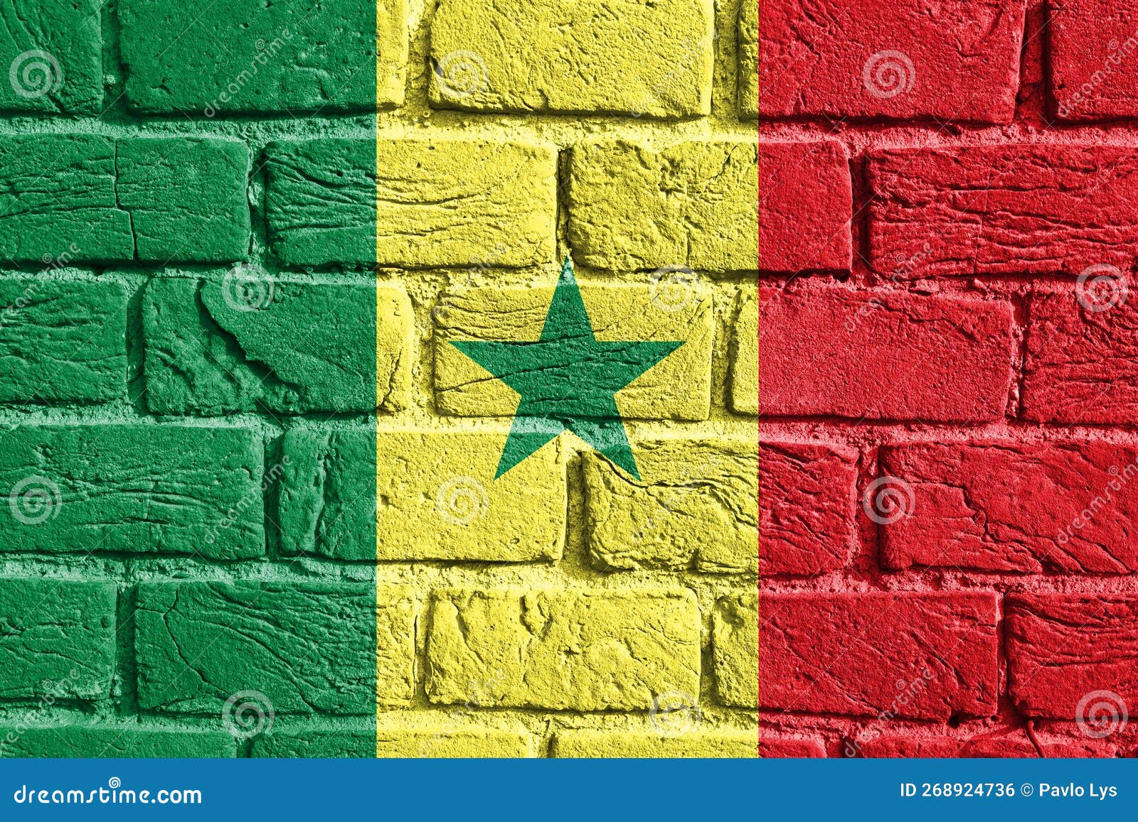Flag Senegal on the wall stock photo. Image of freedom - 268924736