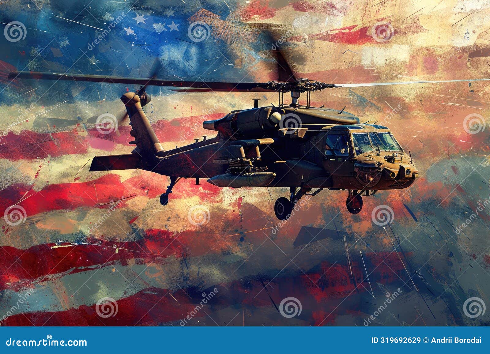 Flag Sentry: Guardian of Freedom. Stock Illustration - Illustration of ...