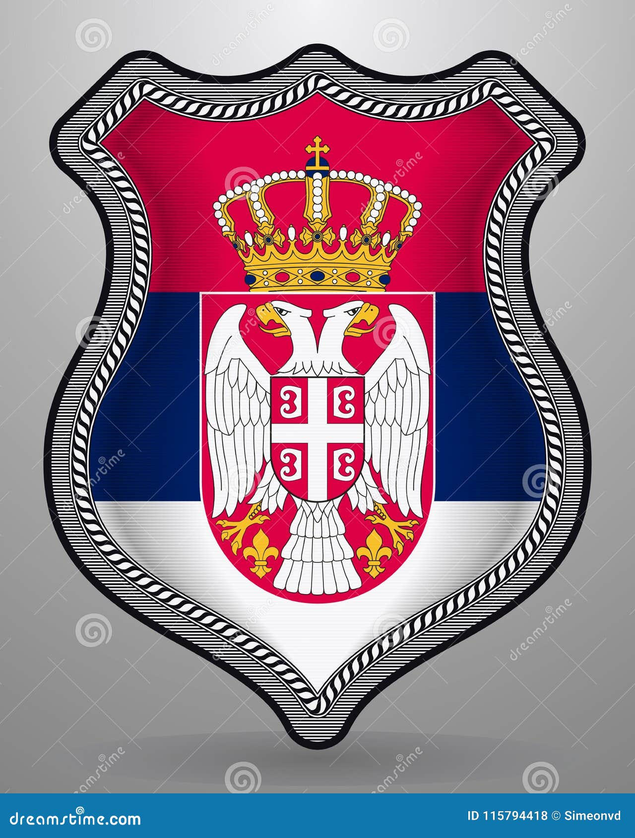 Flag of Serbia. Vector Badge and Icon Stock Vector - Illustration of ...