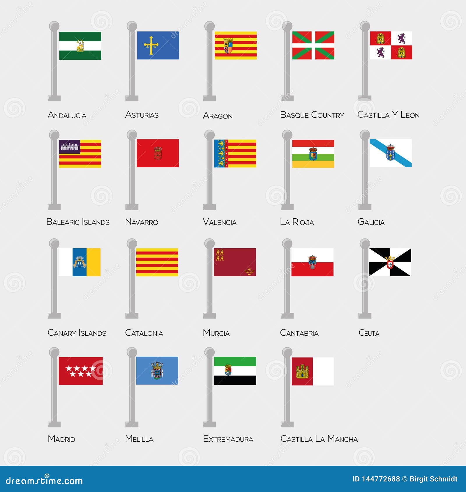 Flag Set of All Spanish Provices. Vector Collection Stock Vector ...
