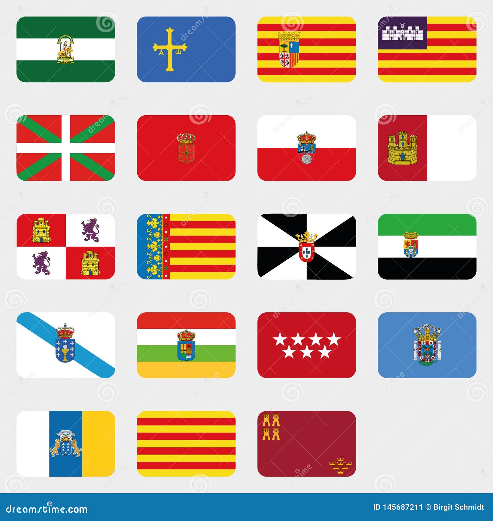 Flag Set of All Spanish Provices. Vector Collection Stock Vector ...