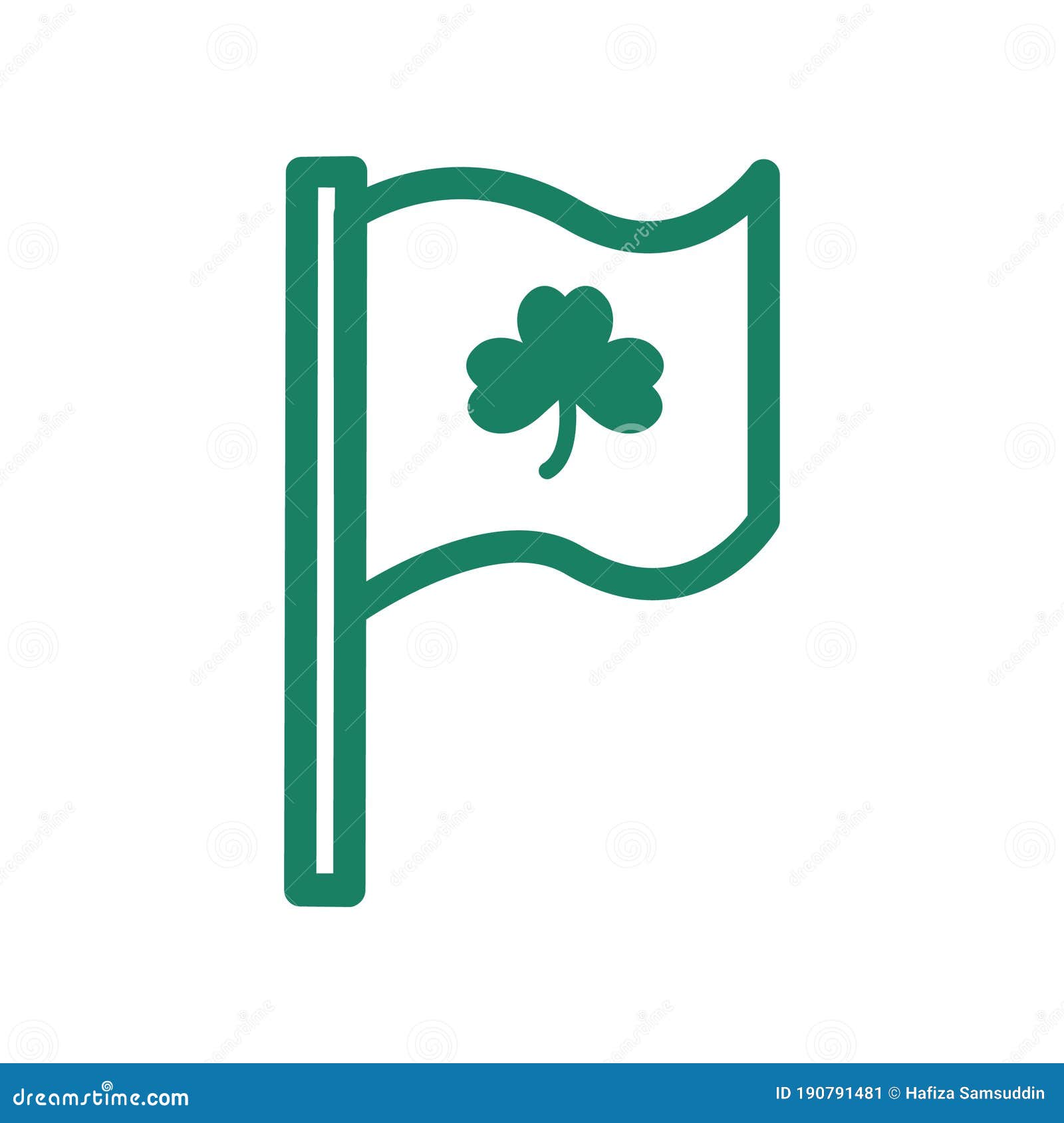 Flag with Shamrock. Vector Illustration Decorative Design Stock Vector ...