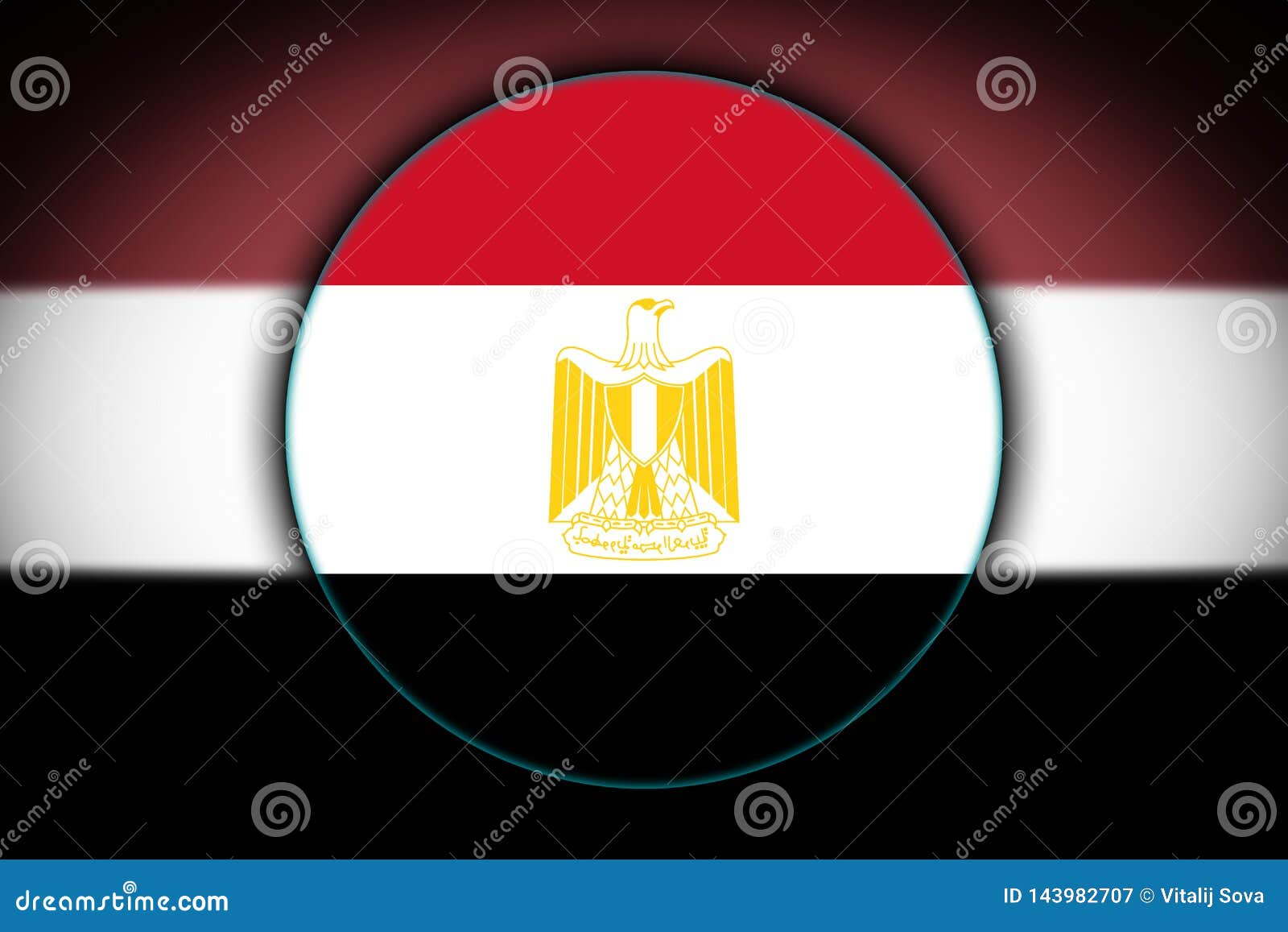Flag in the Shape of a Circle. Stock Illustration - Illustration of ...