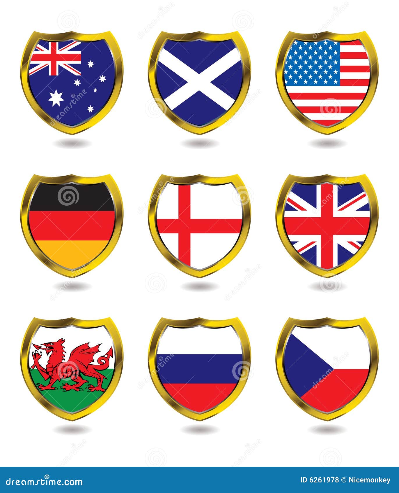 Flag shield stock vector. Illustration of union, state - 6261978