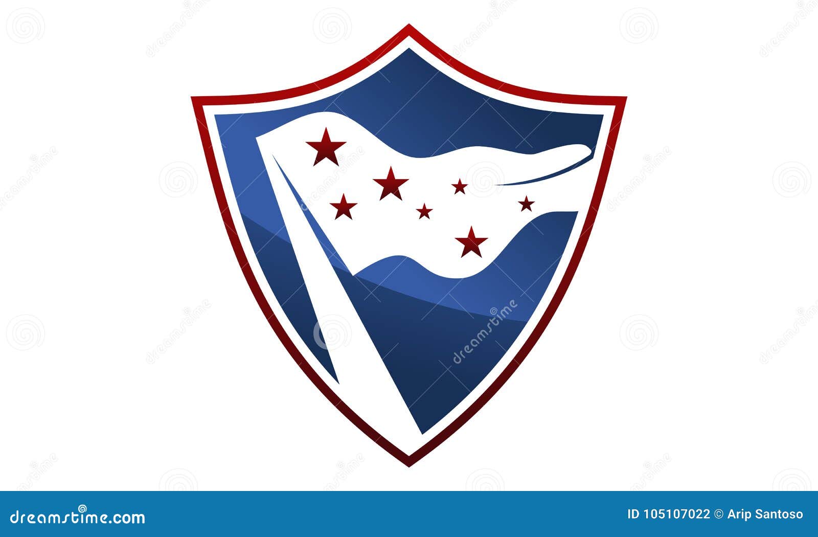 Flag in Shield stock vector. Illustration of mark, modern - 105107022