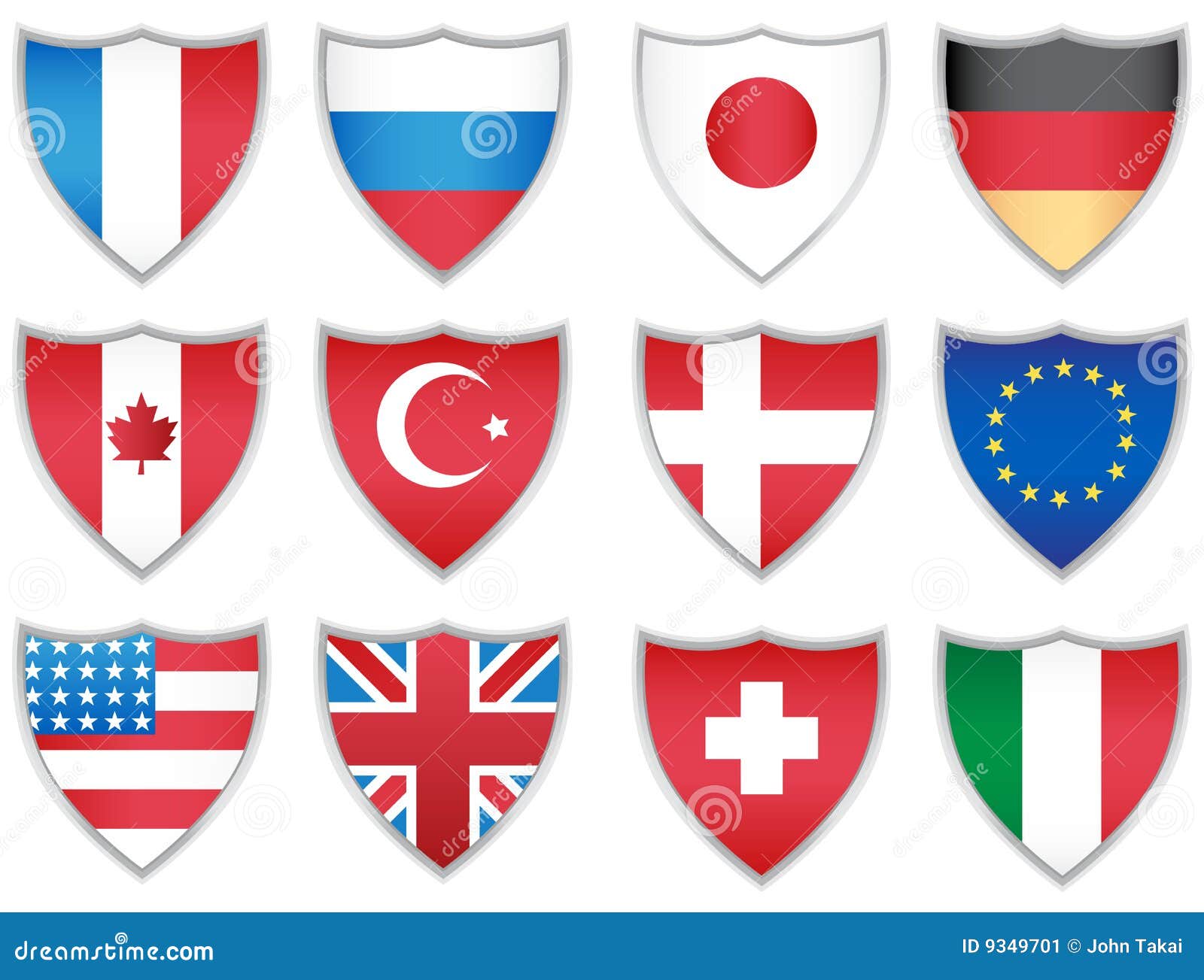 Flag Shields stock vector. Illustration of turkey, foreign - 9349701