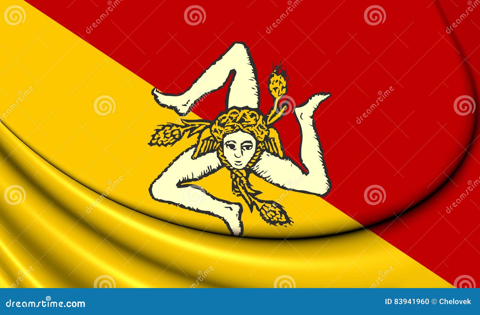 Flag of Sicily, Italy. stock illustration. Illustration of siciliana ...