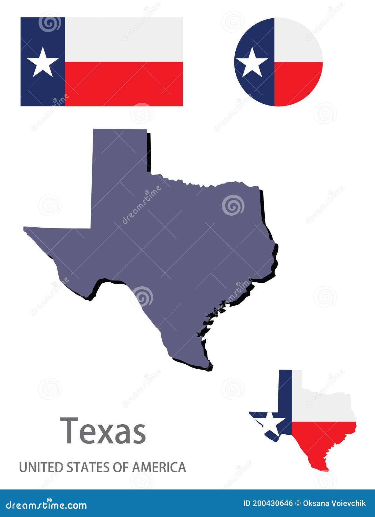 Flag and Silhouette of Texas Vector Stock Vector - Illustration of ...