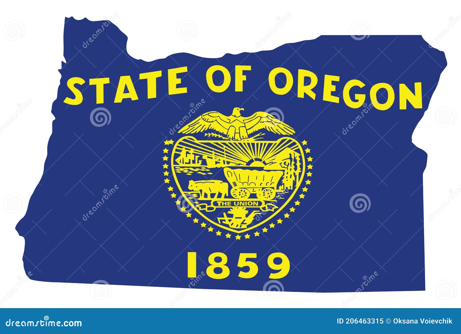 Flag and Silhouette of the State of Oregon Stock Vector - Illustration ...