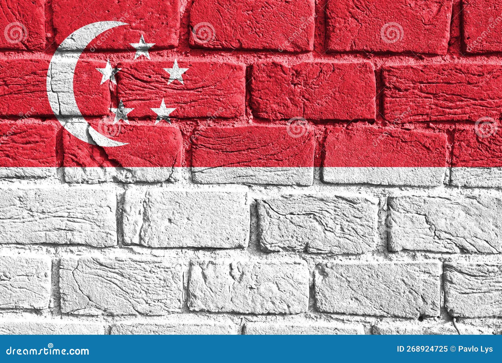 Flag of Singapore on the Wall Stock Image - Image of asian, asean ...