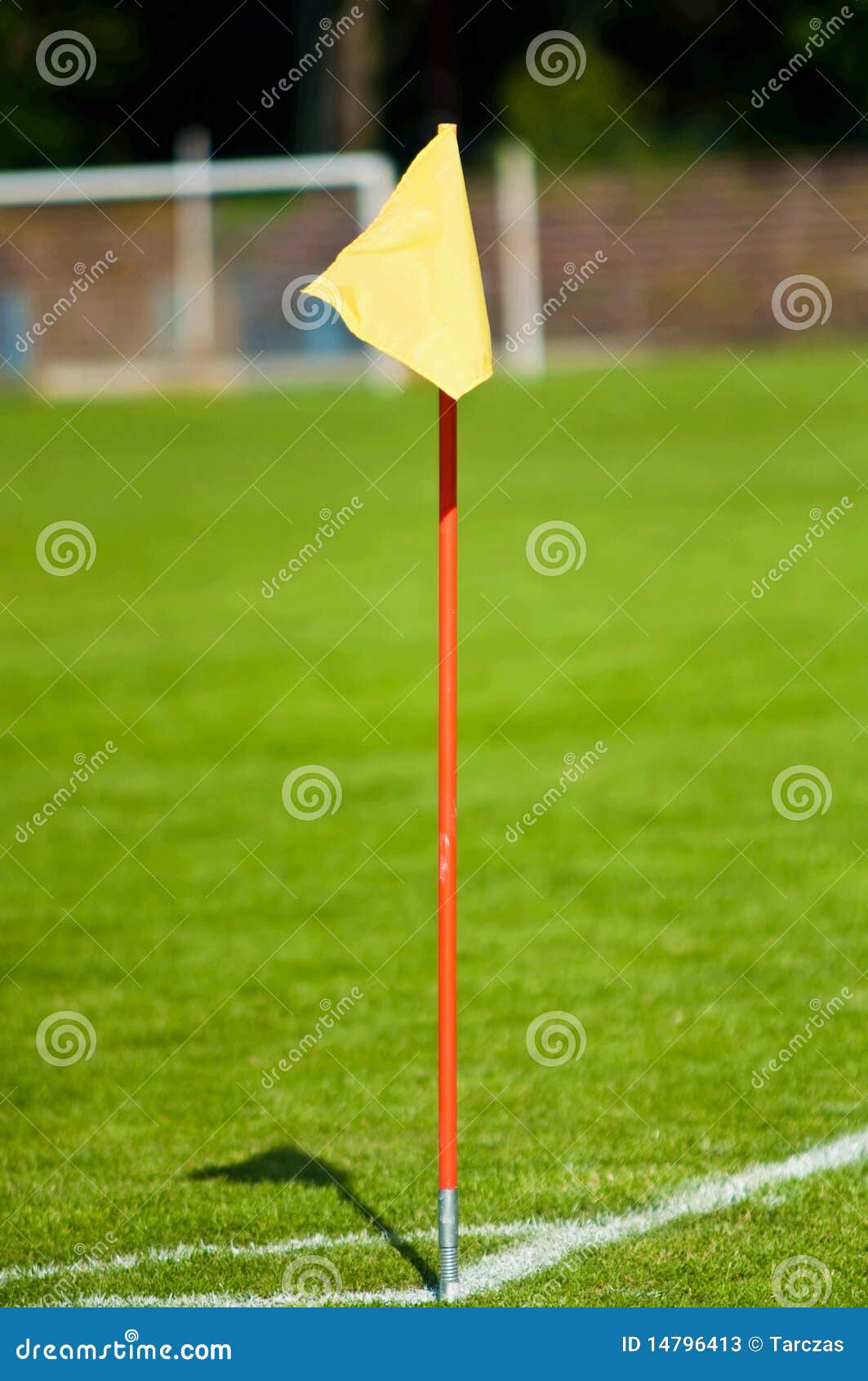 Flag on soccer field stock image. Image of field, game - 14796413