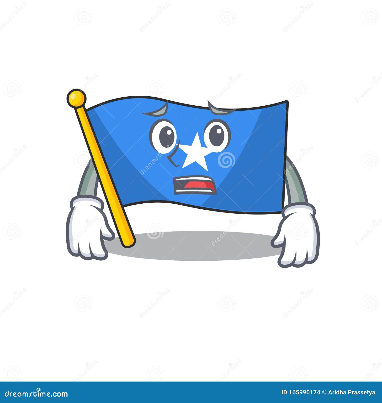 Flag Somalia Cartoon Character Showing Afraid Look Face Stock Vector ...