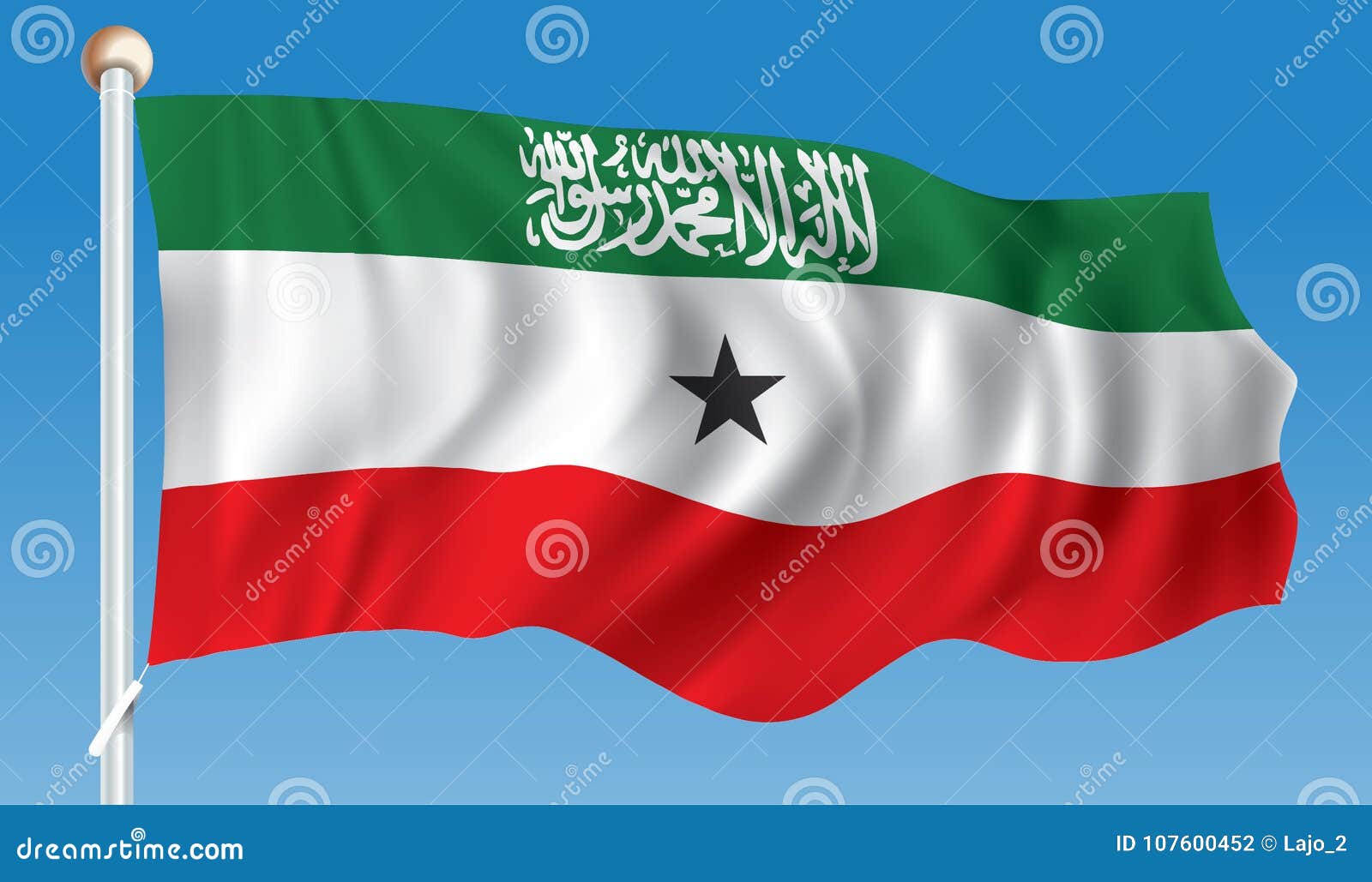 Flag of Somaliland stock vector. Illustration of flag - 107600452