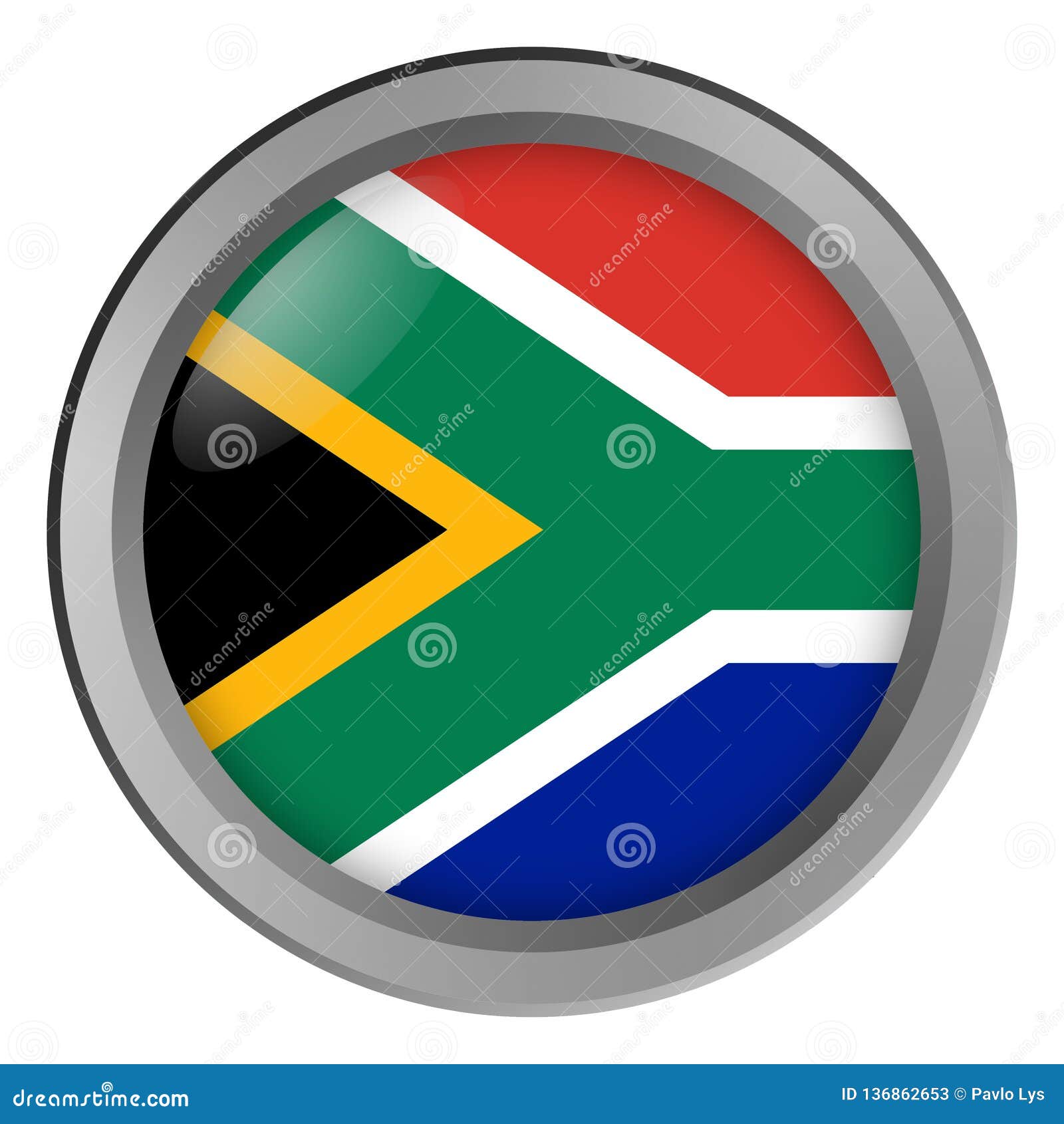 Flag of South Africa Round As a Button Stock Illustration ...