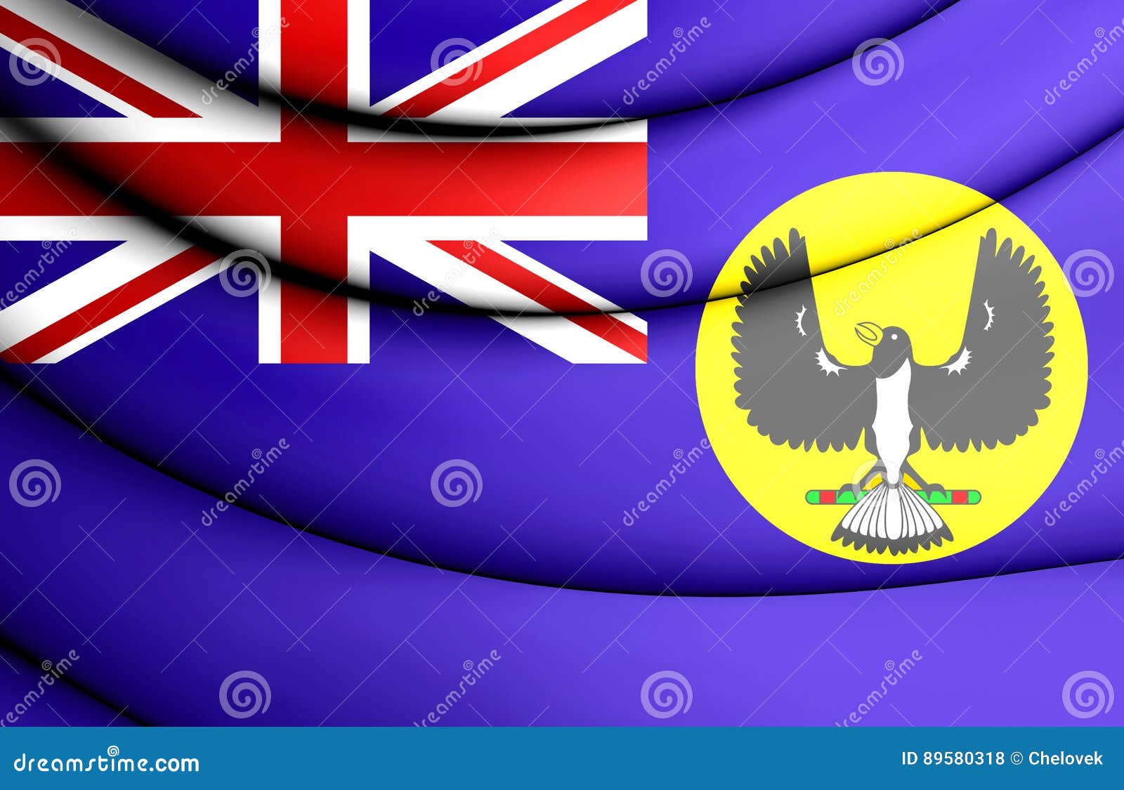 Flag of South Australia. stock illustration. Illustration of three ...
