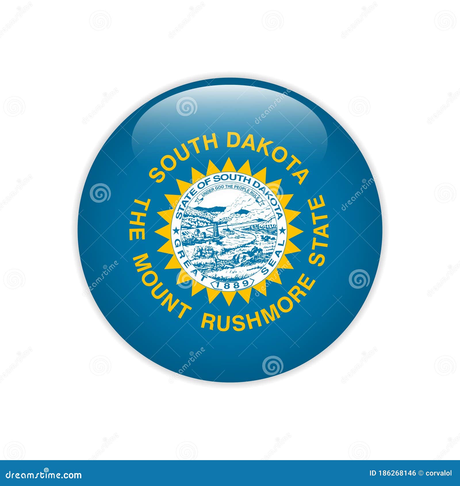 South Dakota State Flag Vector Illustration Stock Vector - Illustration ...