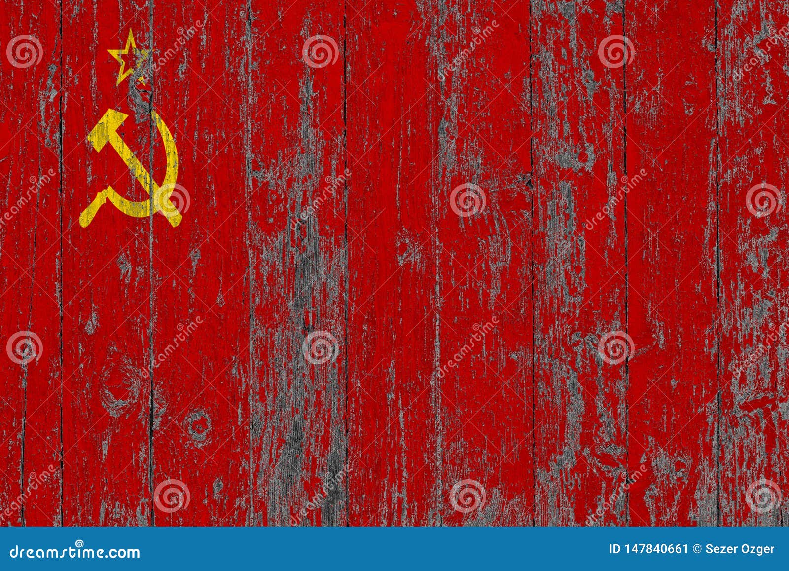 Flag of Soviet Union Painted on Worn Out Wooden Texture Background ...
