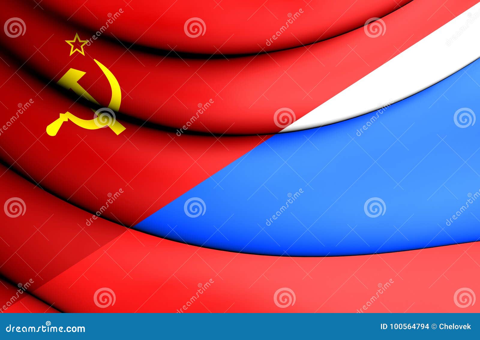 Flag of the Soviet Union and Russia Stock Illustration - Illustration ...