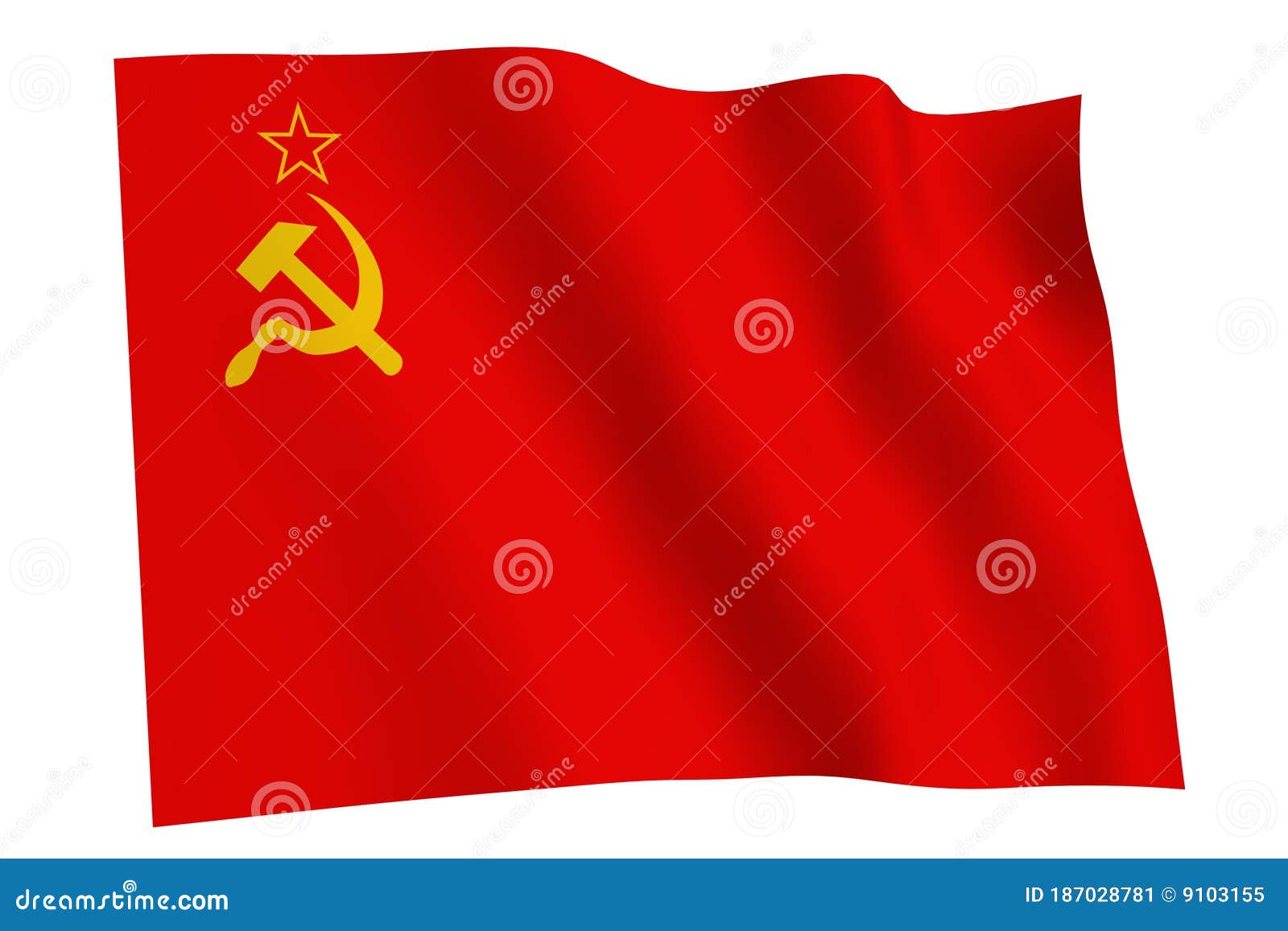 Flag of Soviet Union Waving in the Wind Stock Illustration ...