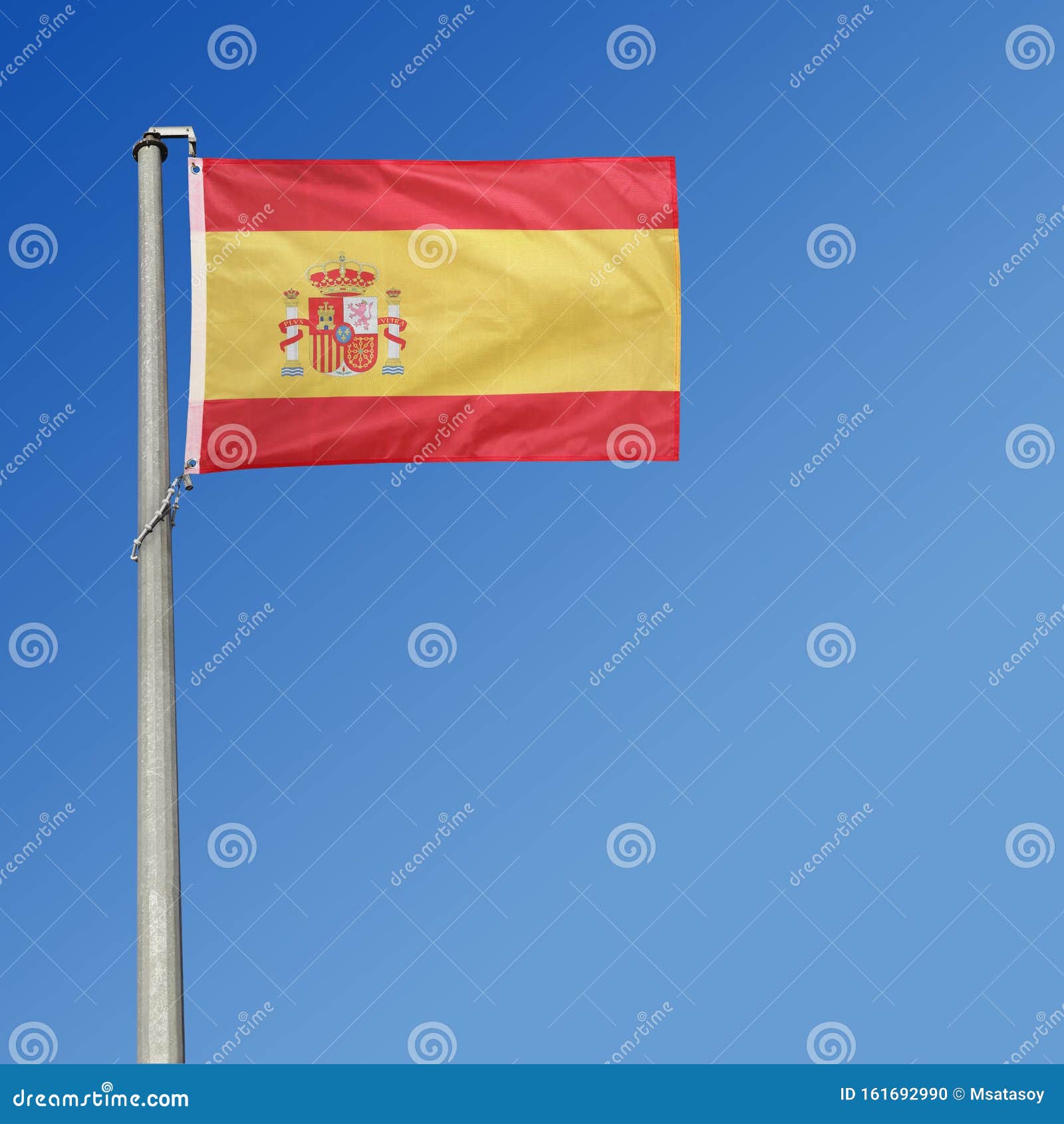 Flag of Spain in blue sky stock photo. Image of spanish - 161692990