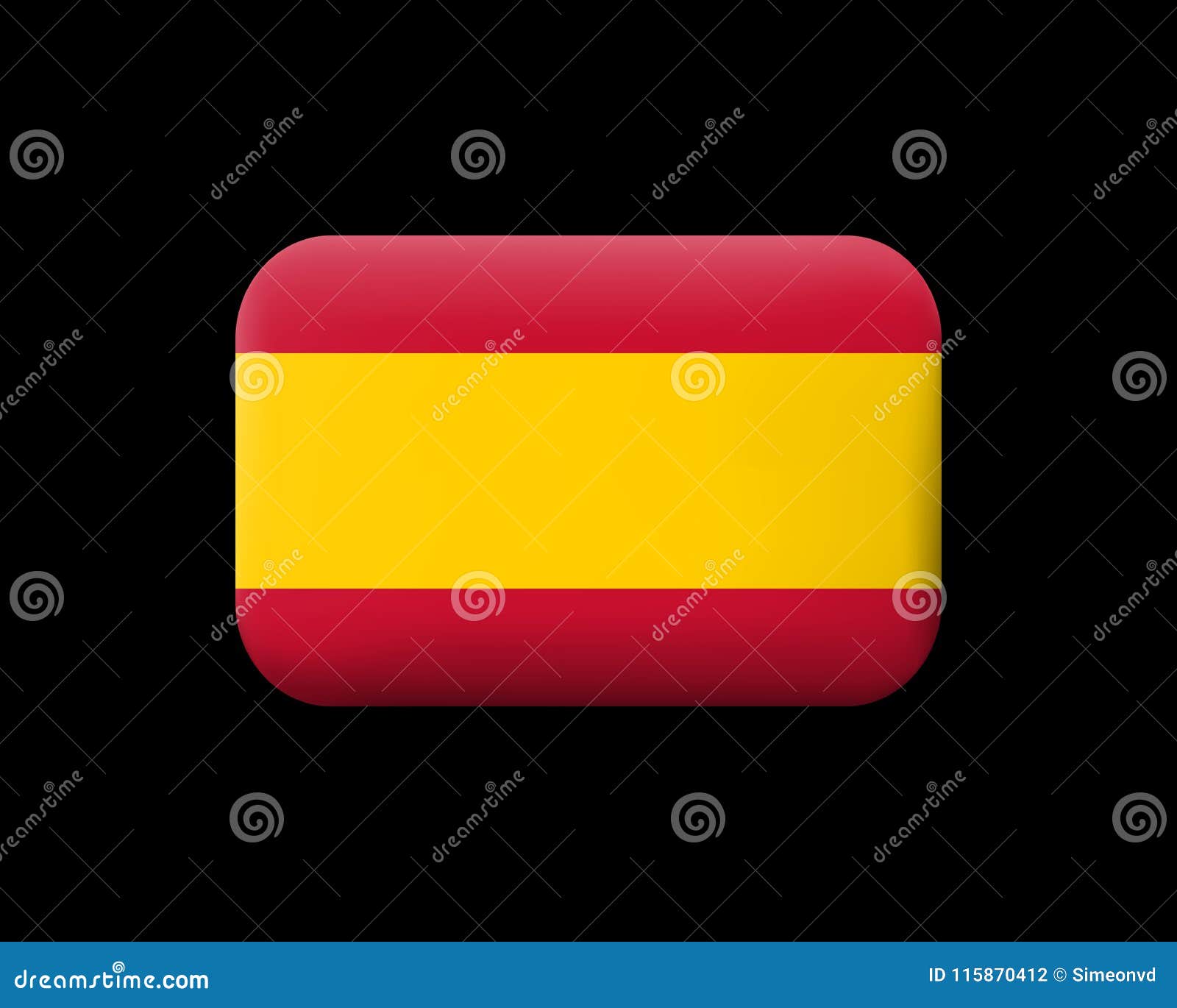 Flag of Spain without Coat of Arms. Matted Vector Icon and Button Stock ...