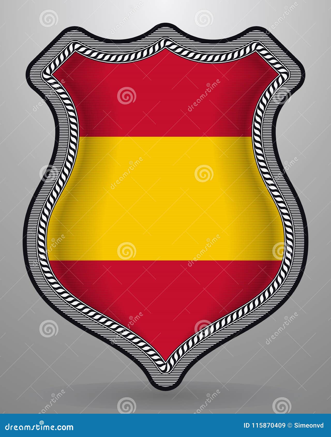 Flag of Spain without Coat of Arms. Vector Badge and Icon Stock Vector ...