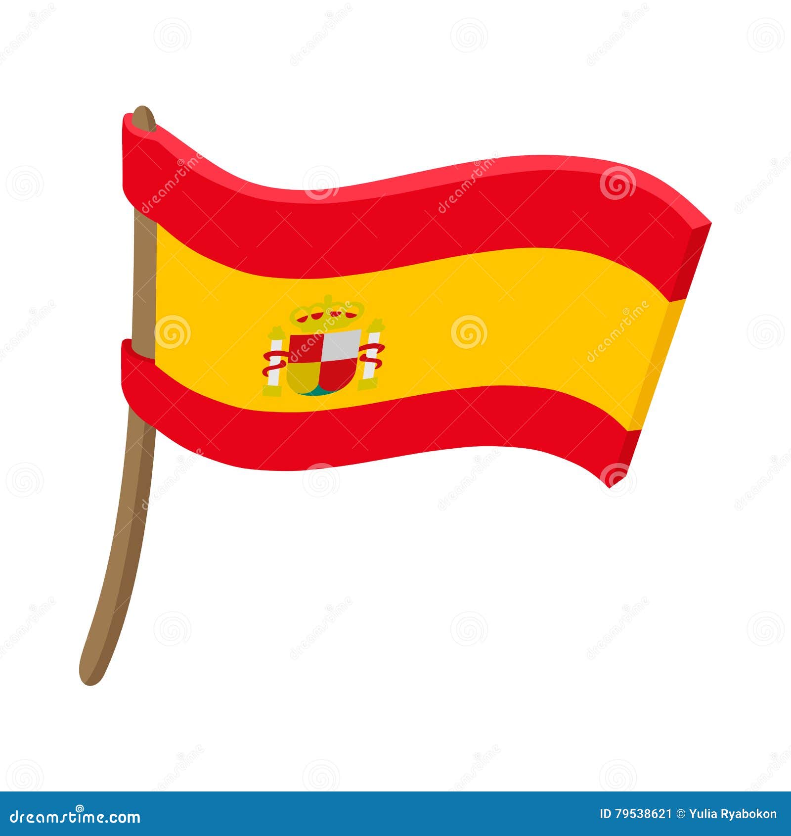 Flag of Spain Icon, Cartoon Style Stock Vector - Illustration of icon ...