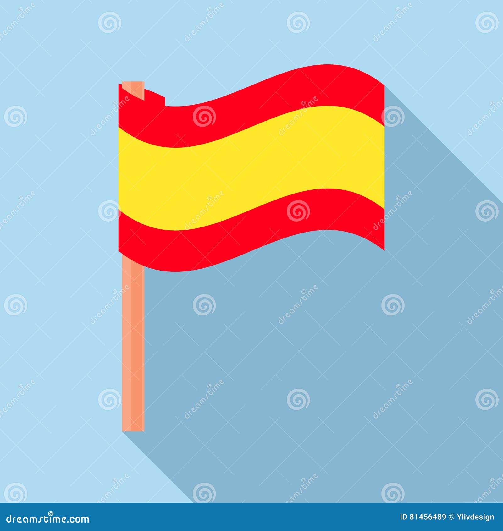 Flag of Spain Icon, Flat Style Stock Vector - Illustration of national ...
