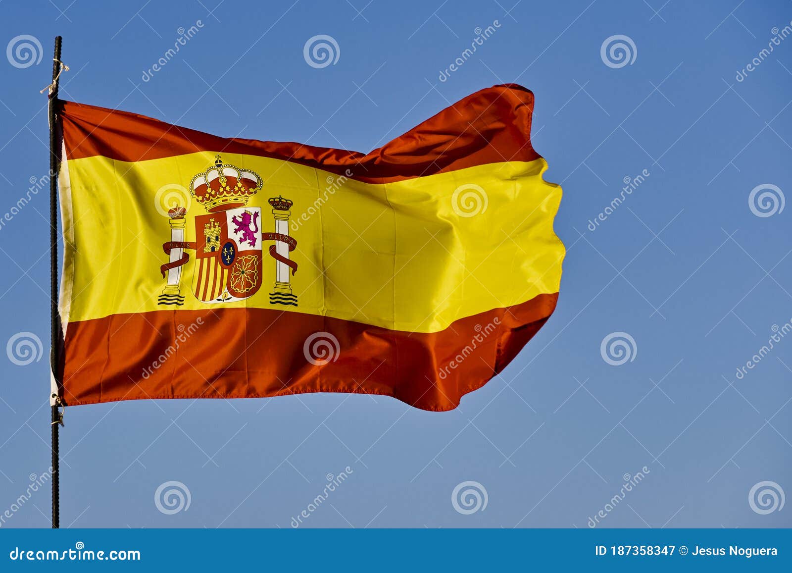 Flag of Spain Moved by the Wind Stock Image - Image of teaches, objects ...
