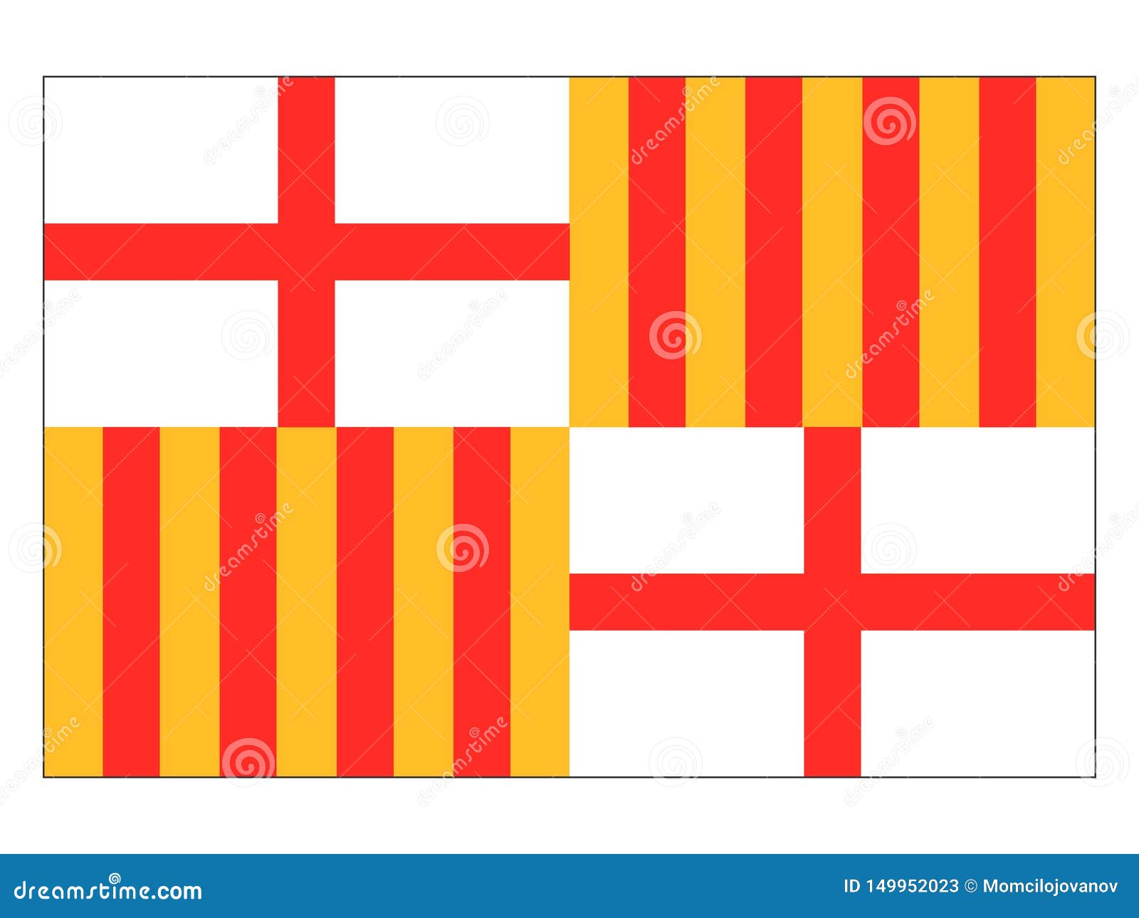 Flag of the Spanish City of Barcelona Stock Vector - Illustration of ...