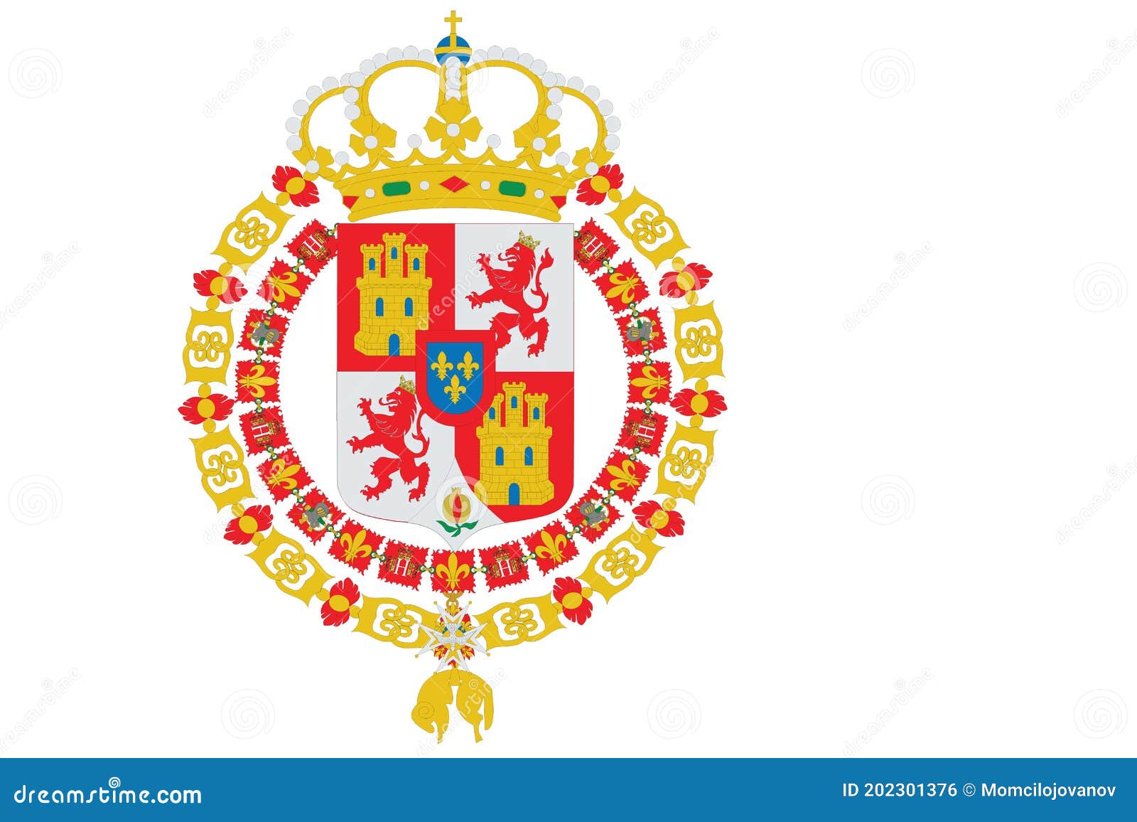 Flag of the Spanish Coast between 1700 and 1771 Stock Vector ...