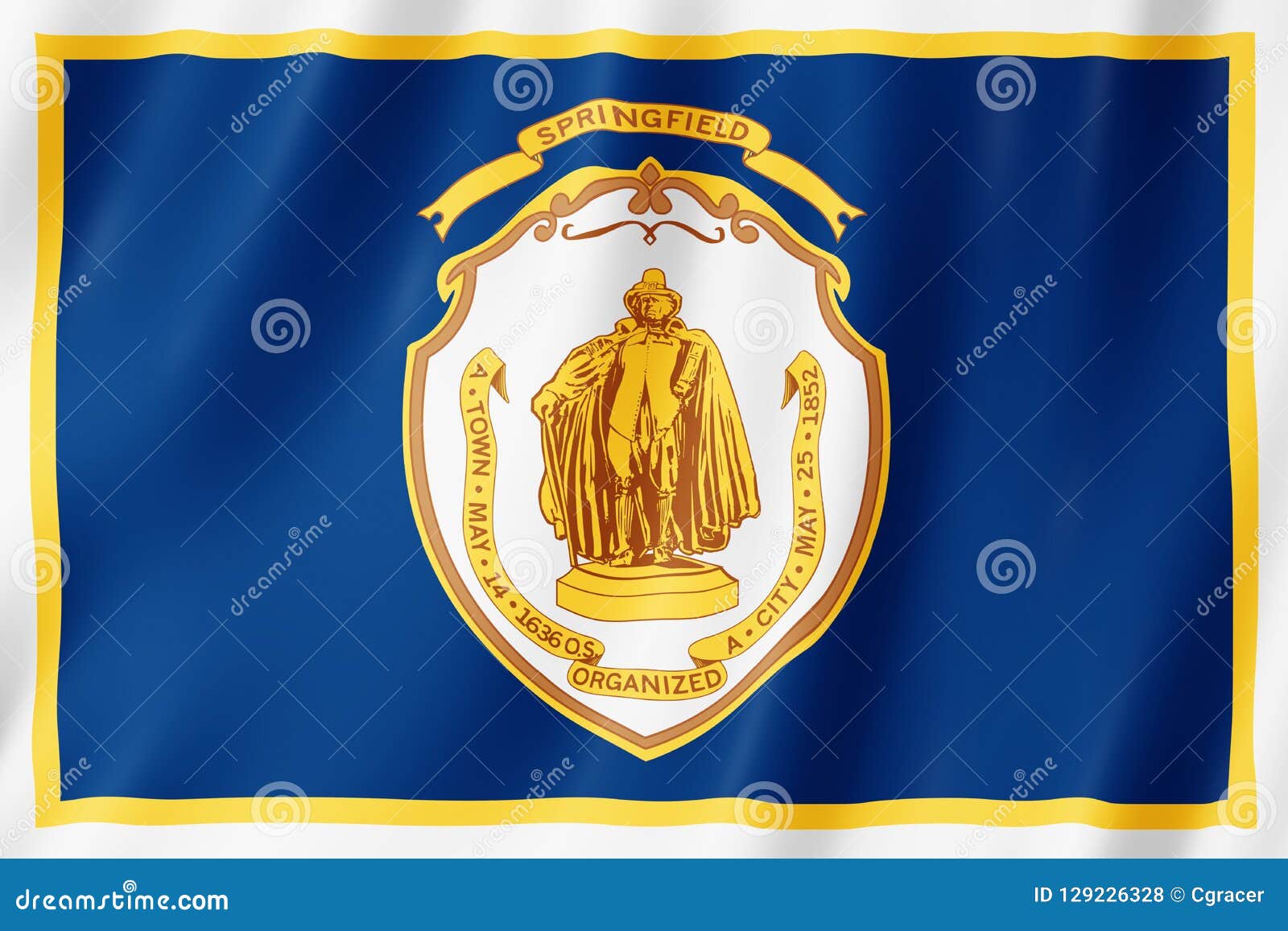 Flag of Springfield City, Massachusetts US Stock Illustration ...