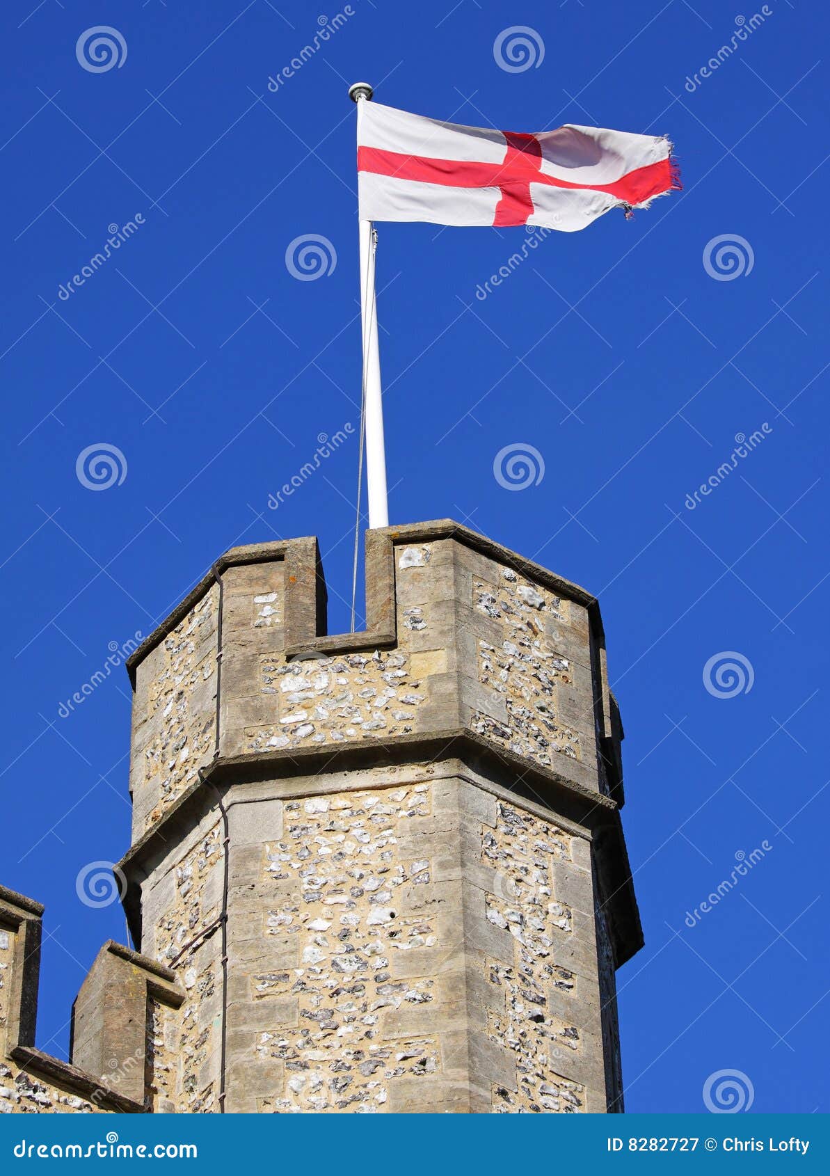 Flag of St. George Flying in the Wind Stock Image - Image of flying ...