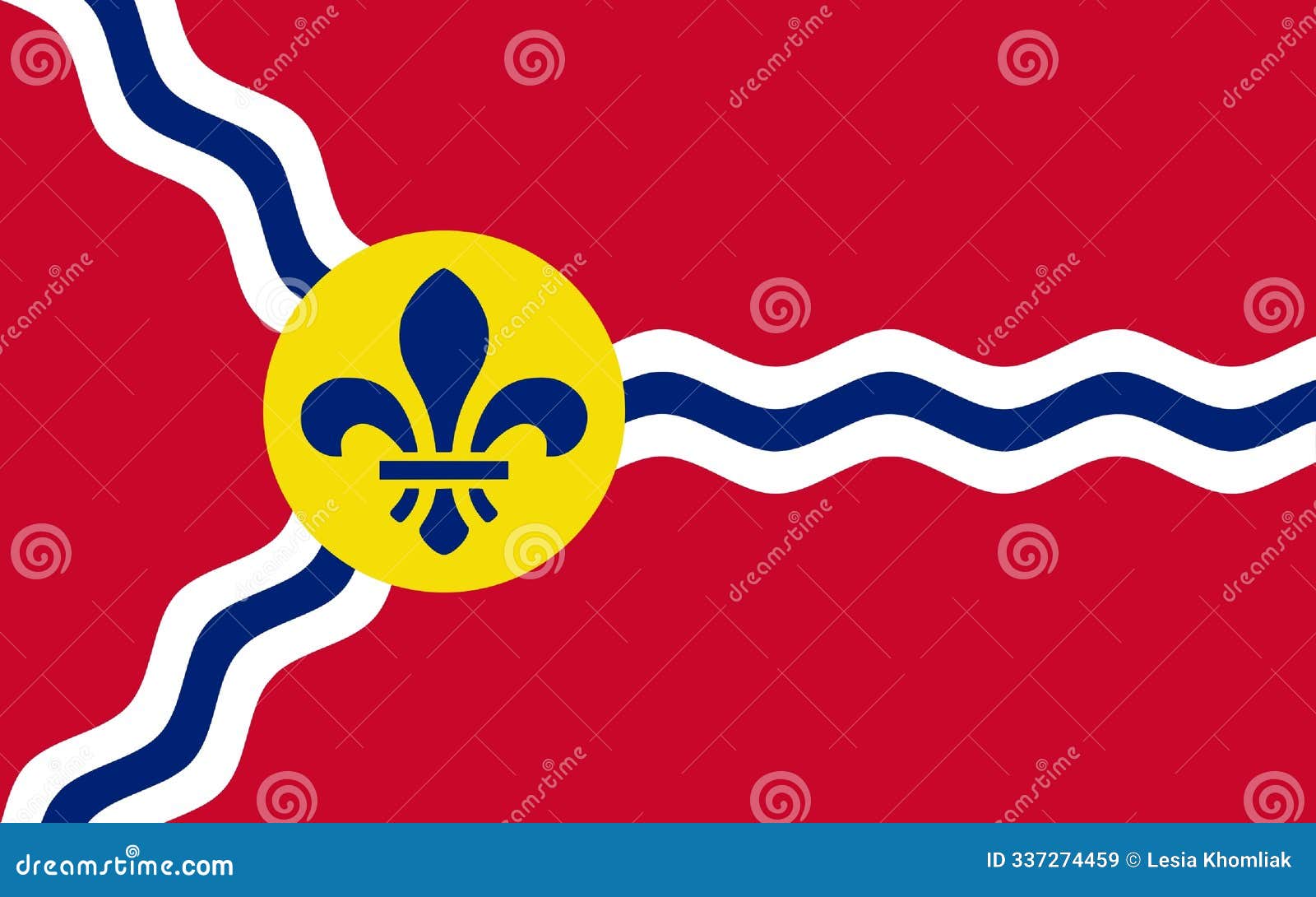 Flag of St. Louis, Missouri Stock Illustration - Illustration of circle ...