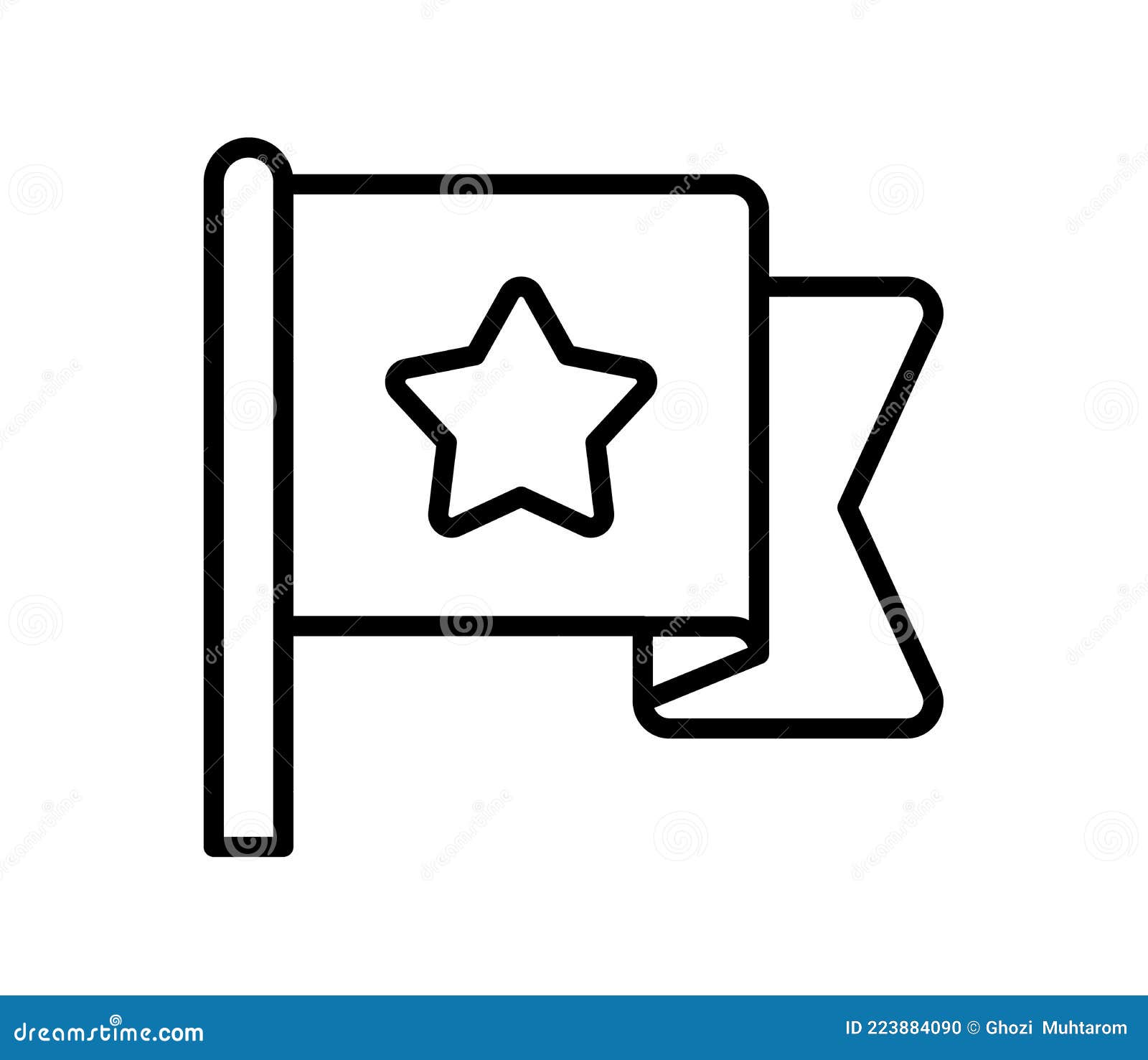 Flag Star Single Isolated Icon with Outline Style Stock Vector ...