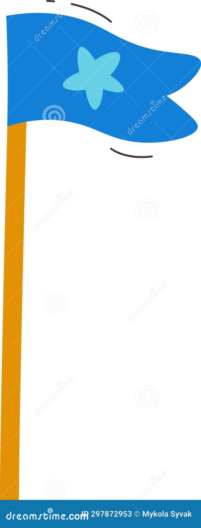 Flag with Star stock illustration. Illustration of blue - 297872953