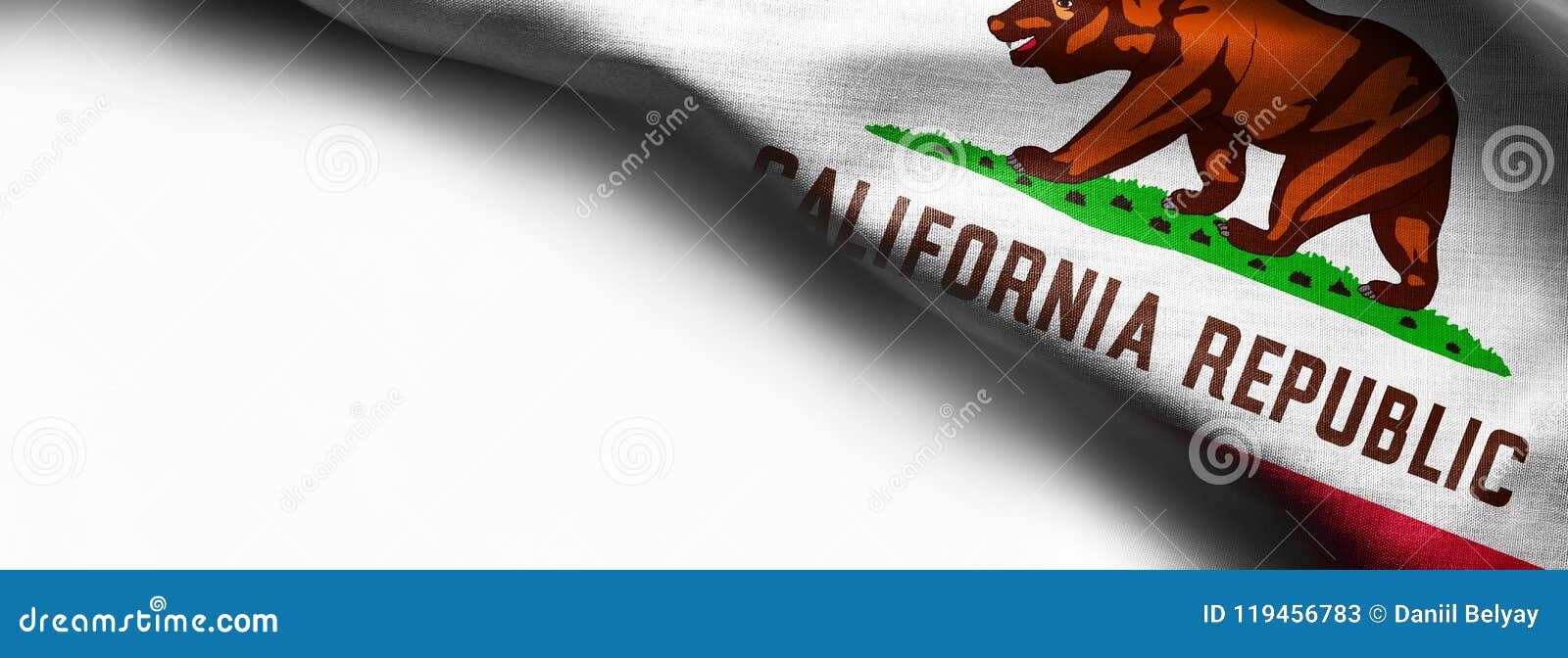Flag of State of California Flag Border Isolated on White Background ...