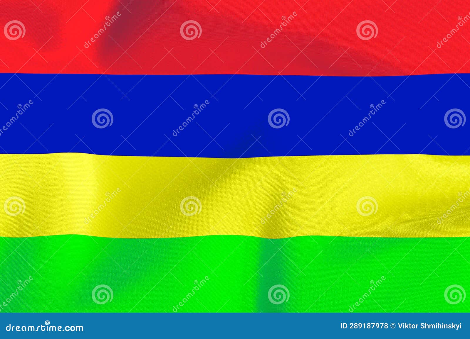 Flag of the State of Mauritius Close-up Stock Photo - Image of aged ...