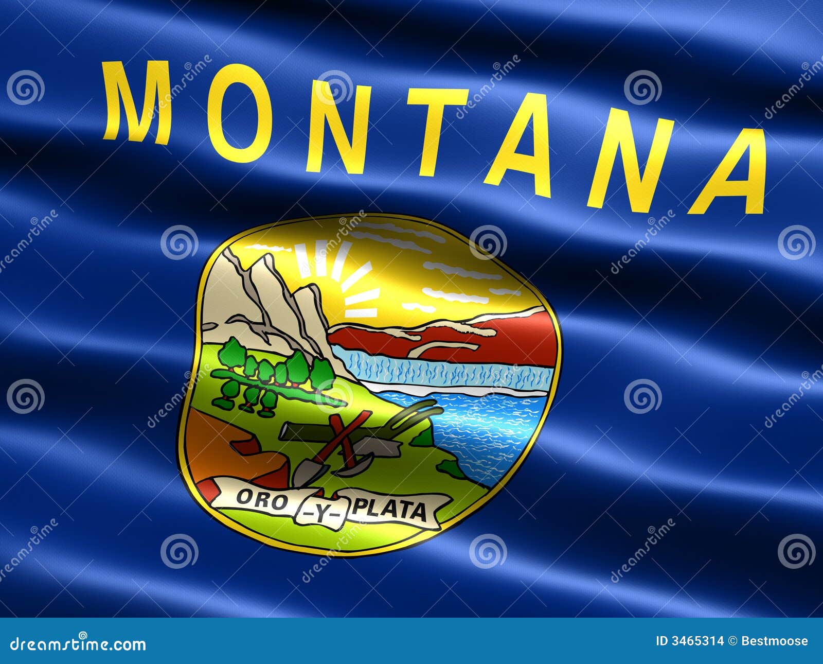 Flag of the State of Montana Stock Illustration - Illustration of icon ...