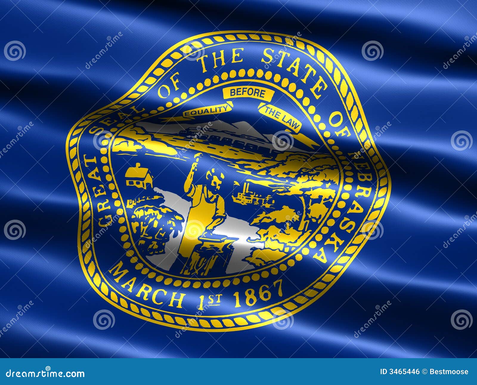 Flag of the State of Nebraska Stock Illustration - Illustration of star ...