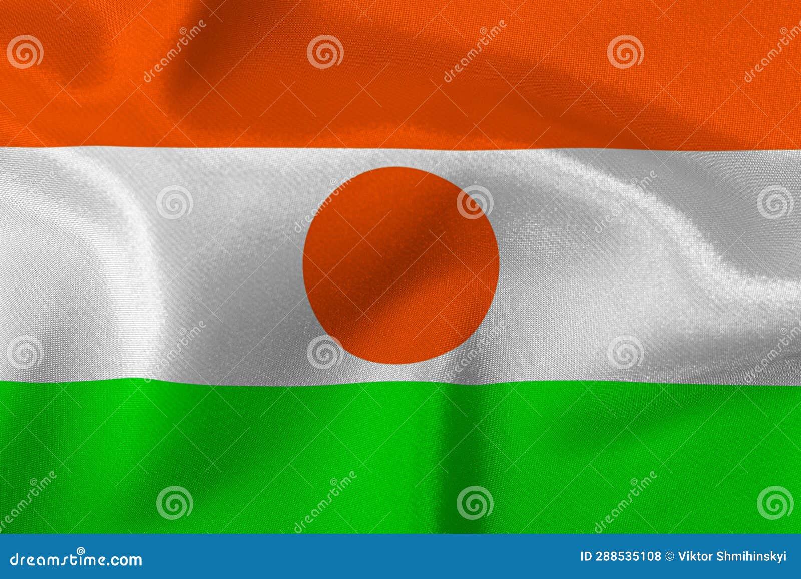 Flag of the State of Niger Close-up Stock Photo - Image of movement ...