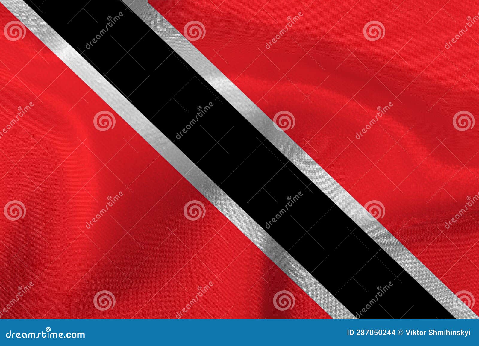 Flag of the State of Trinidad and Tobago Close-up Stock Photo - Image ...