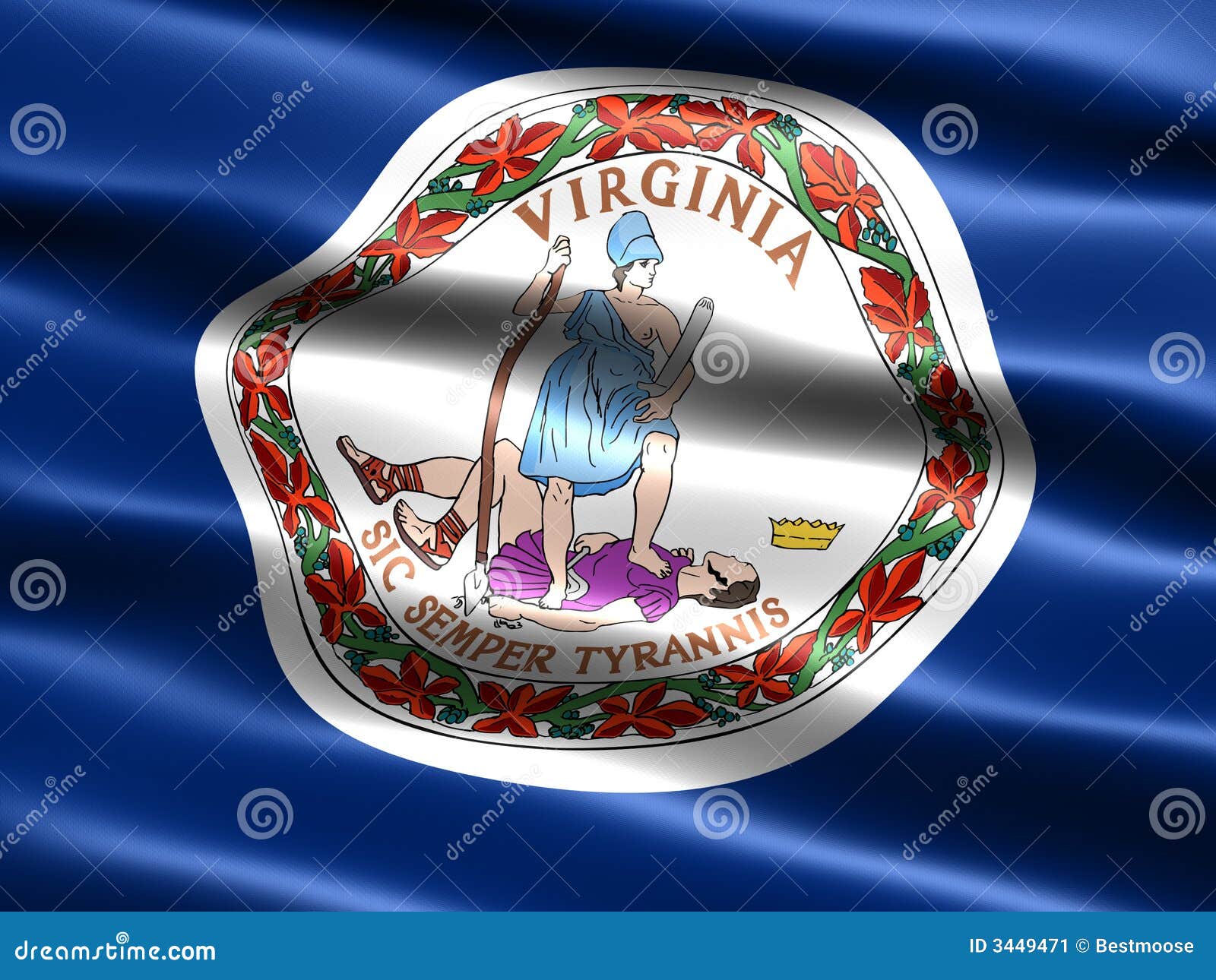 Flag of the State of Virginia Stock Illustration - Illustration of ...