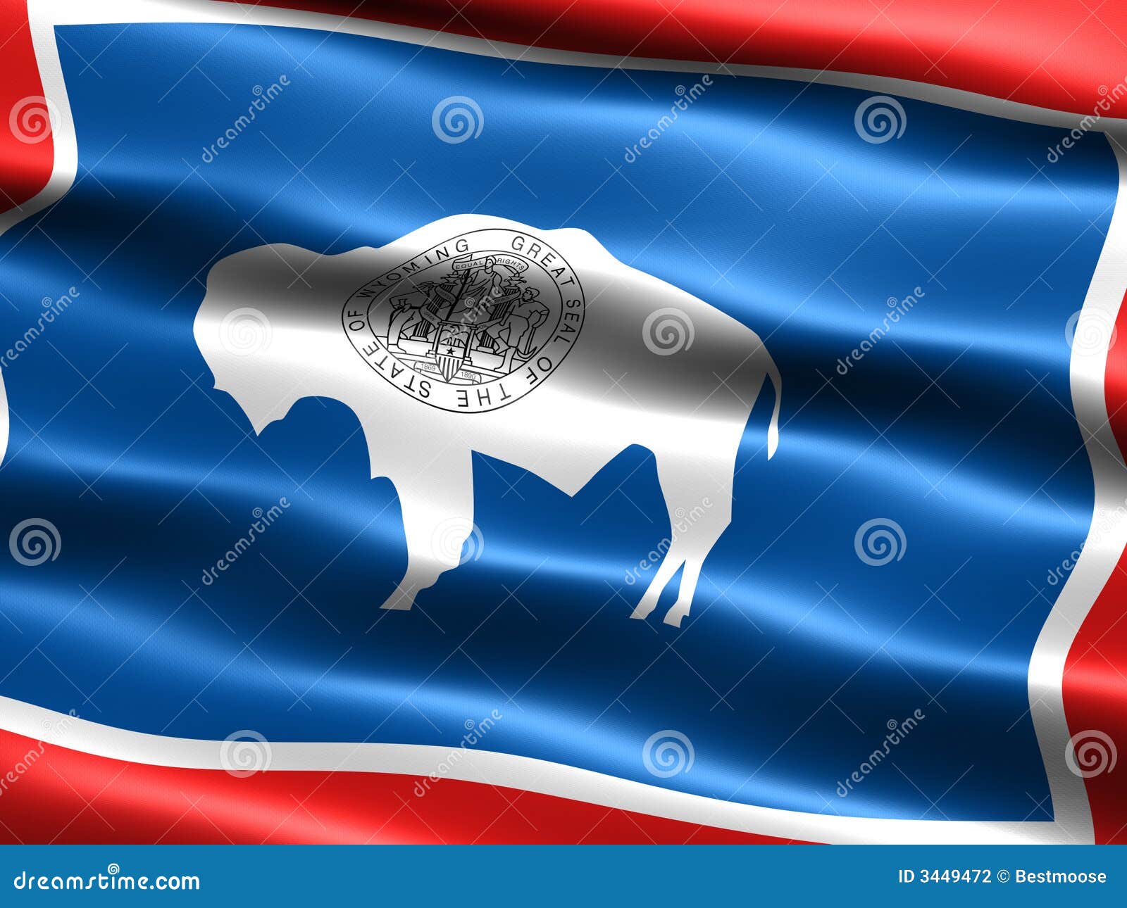 Flag Of The State Of Wyoming Stock Illustration - Illustration of state ...