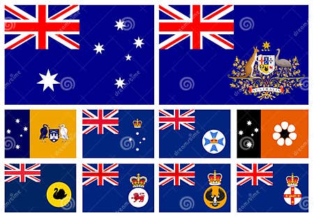 Flag of States of Australia Stock Illustration - Illustration of ...