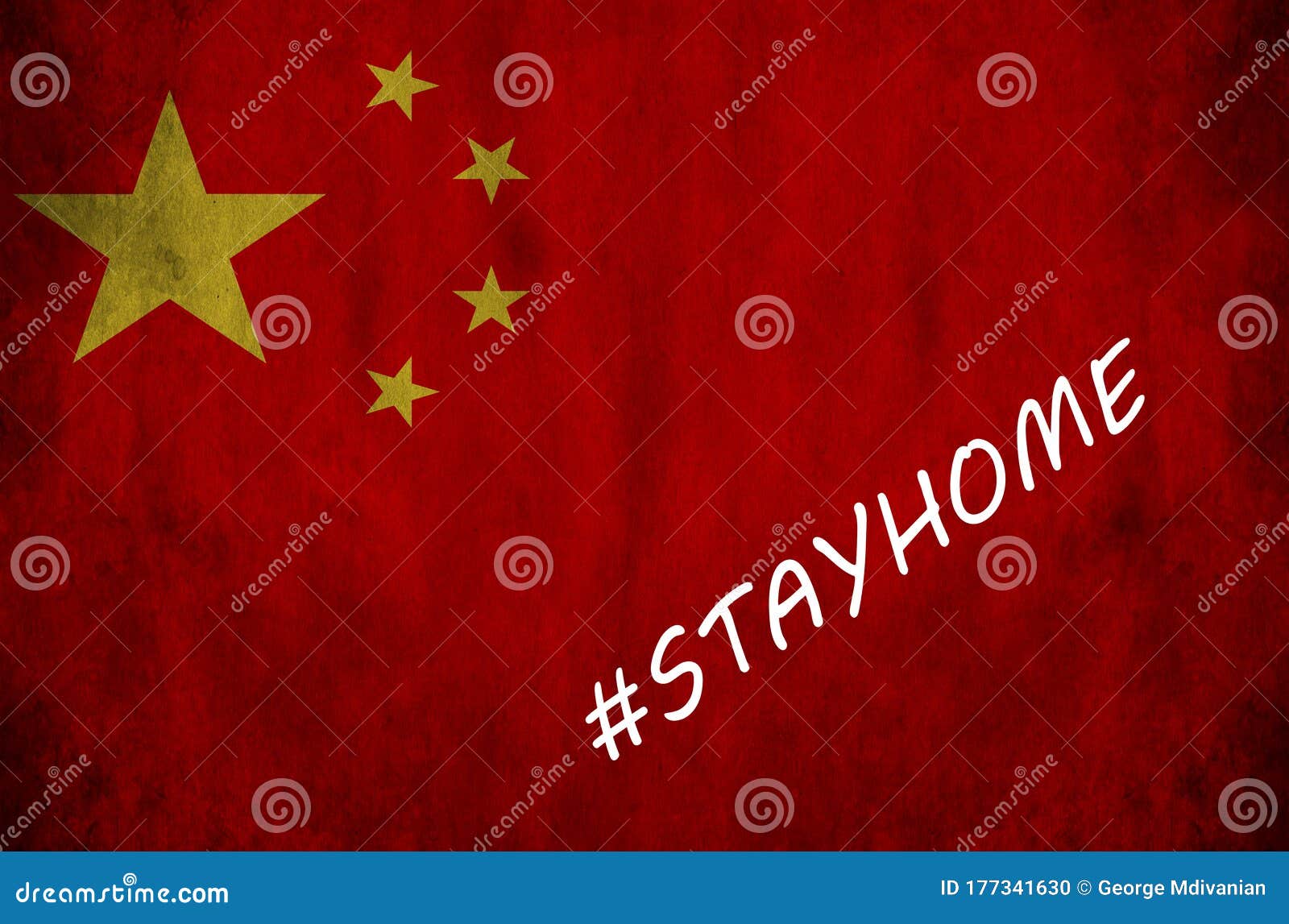Flag with the Stay at Home Saying Stock Illustration - Illustration of ...